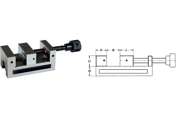 Grinding and inspection vice PL-G, size 0, jaw width 60, grinding and ...