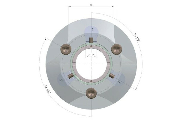 power-operated draw bar chuck ZFM, size 160,clamping insert cylindrical ...