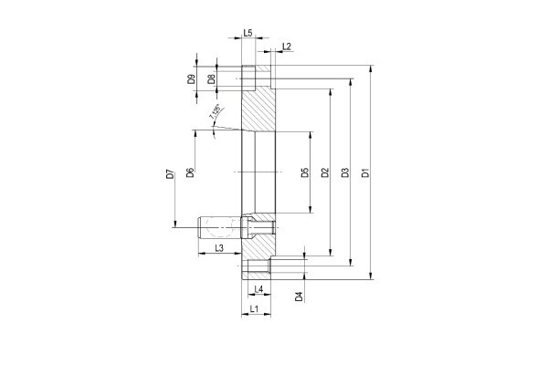 Intermediate flange, mount DIN ISO 702-2, plate size 8, diameter 225 ...